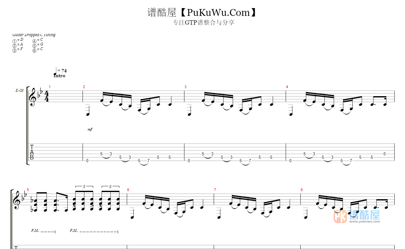 Black Moth《Blackbirds Fall》乐队总谱|GTP谱|GTP吉他谱 - 谱酷屋